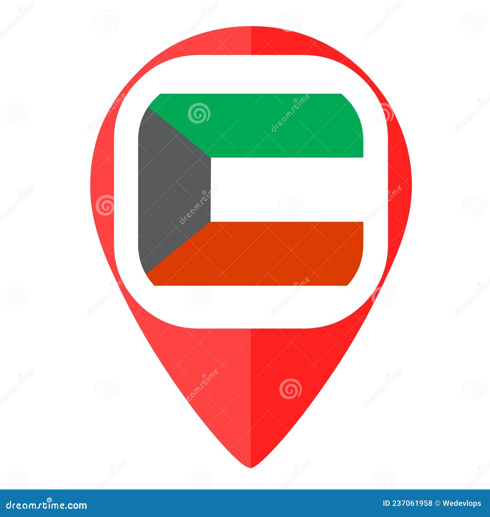 Kuwait Flag Ping Marker Pointer Map Stock Photo - Illustration of ...