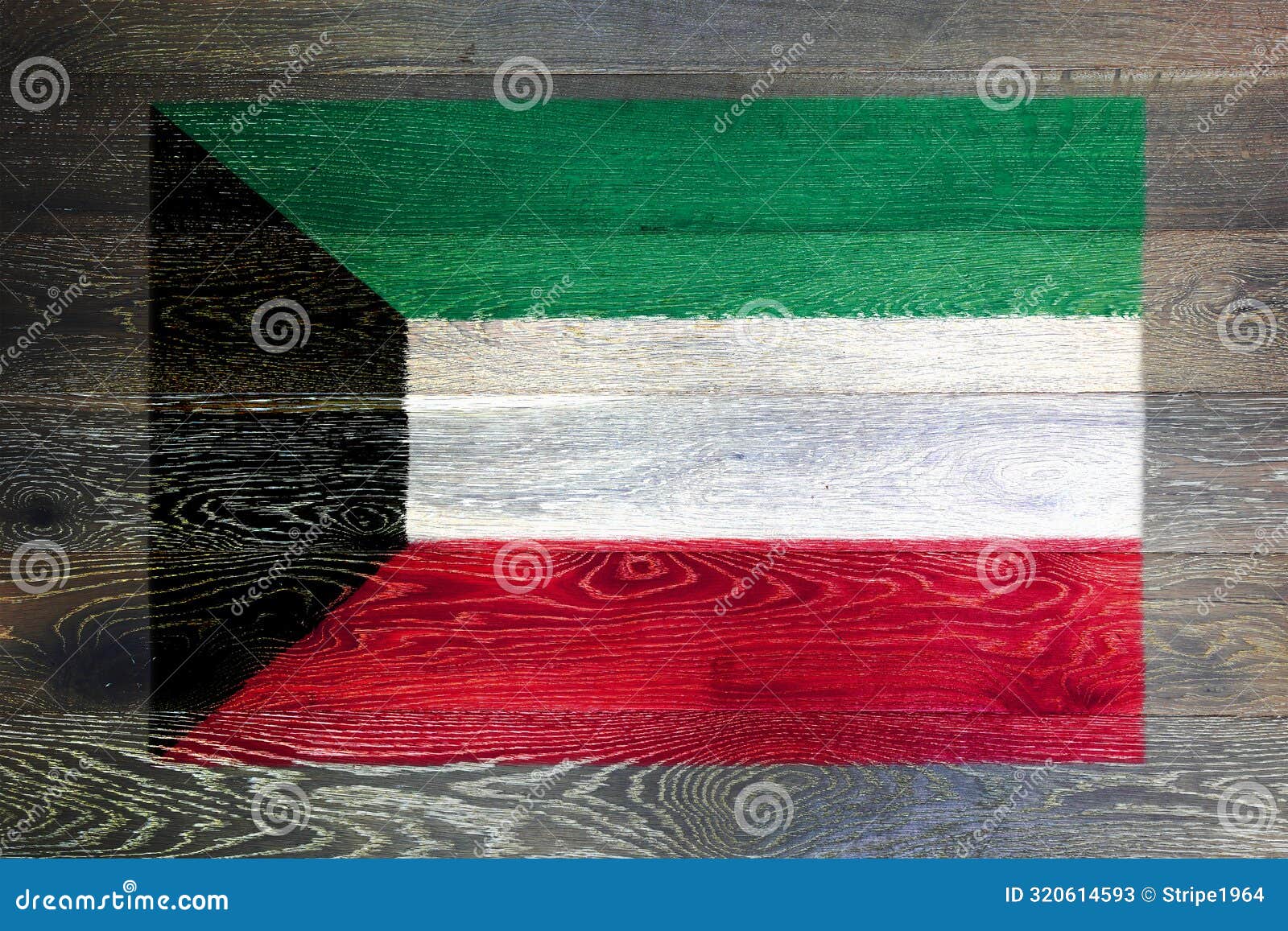 Kuwait Flag on Rustic Old Wood Surface Background Stock Image - Image ...