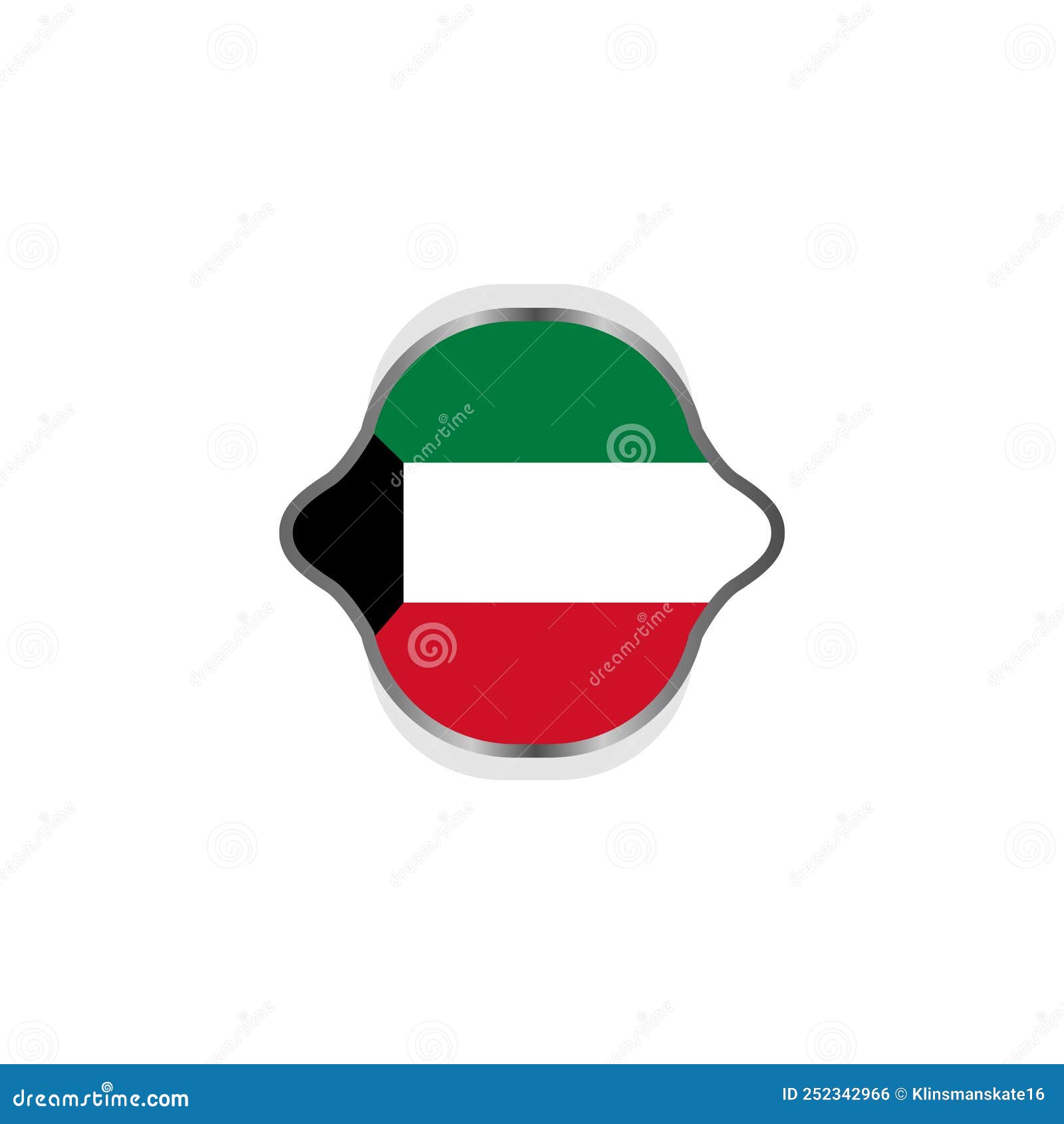 Kuwait Flag Symbol Design Vector Isolated Stock Vector - Illustration ...