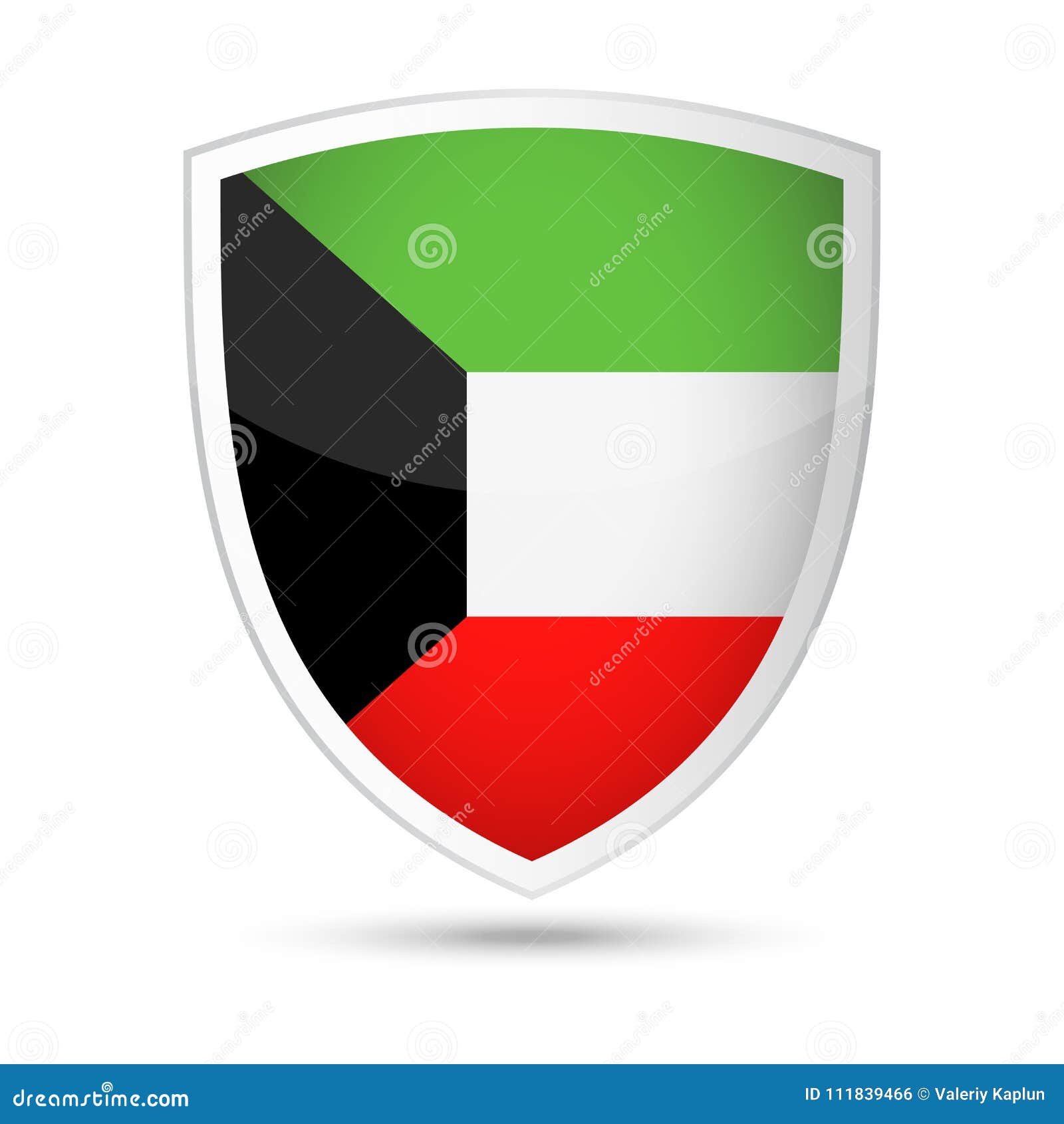 Kuwait Flag Vector Shield Icon Stock Illustration - Illustration of ...