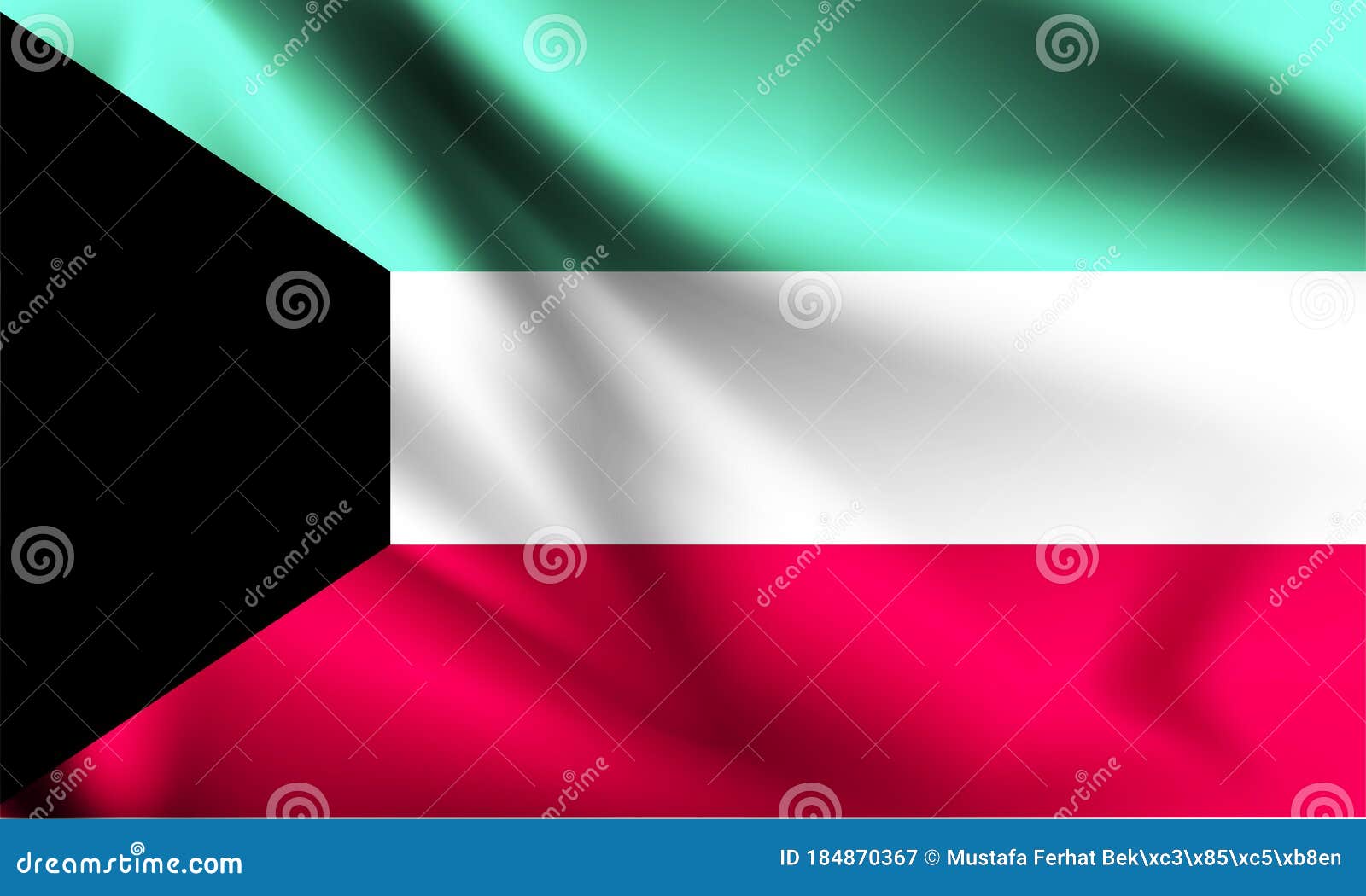 Kuwait Flag Waving in the Wind Stock Vector - Illustration of kuwait ...