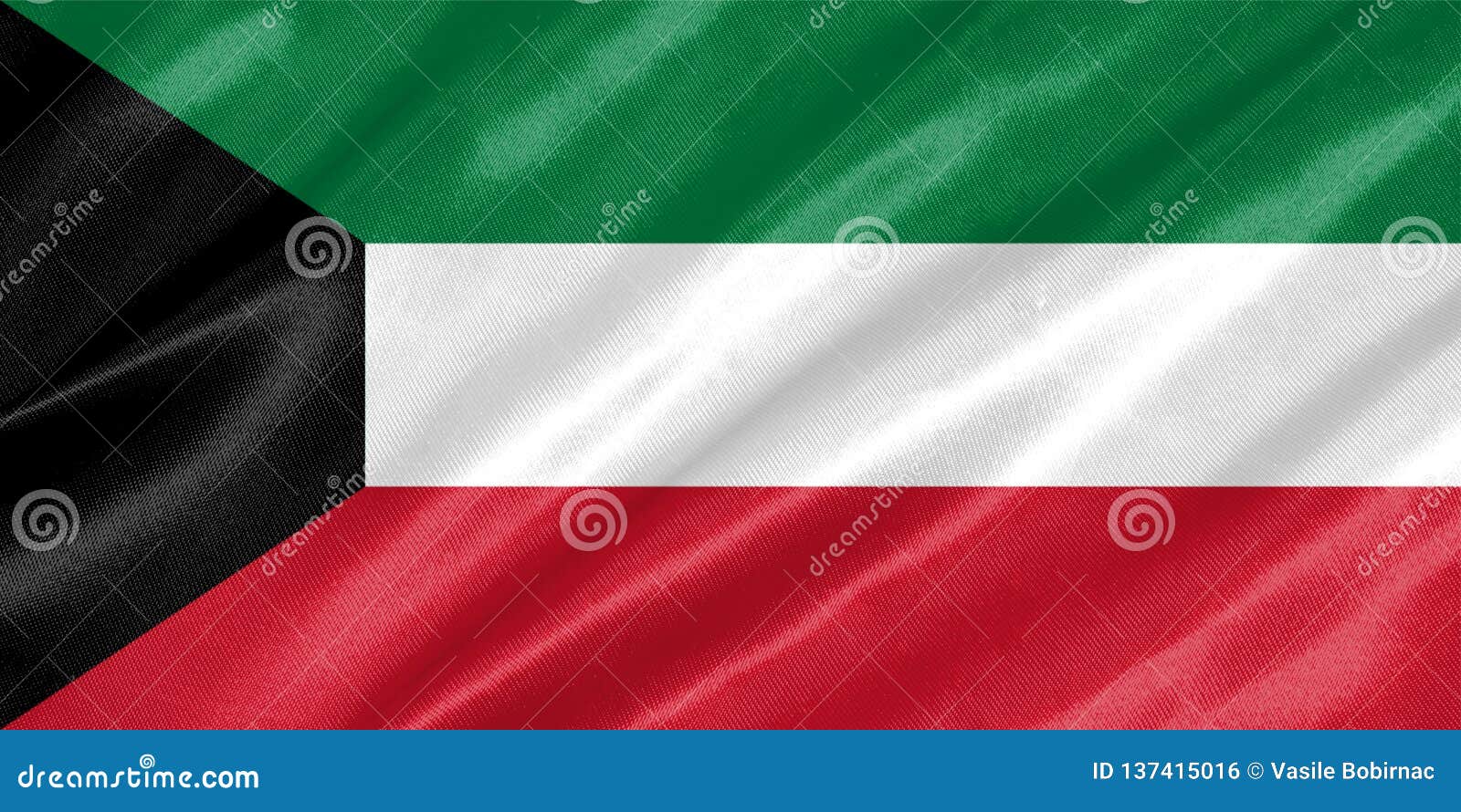 Kuwait Flag stock illustration. Illustration of satin - 137415016