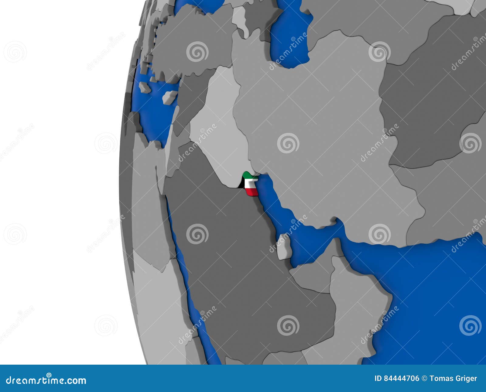 Kuwait on globe stock illustration. Illustration of national - 84444706