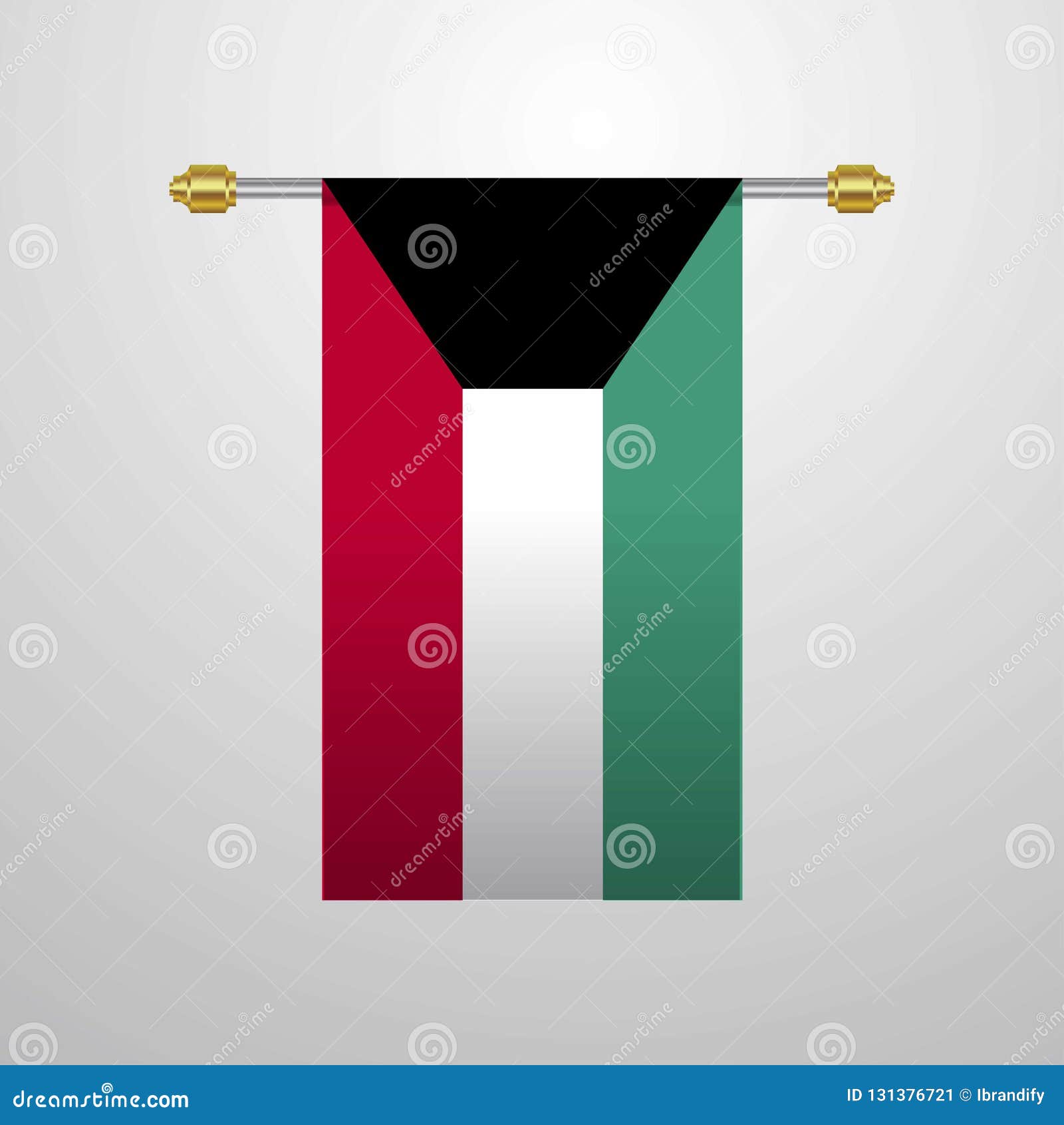 Kuwait hanging Flag stock vector. Illustration of banner - 131376721