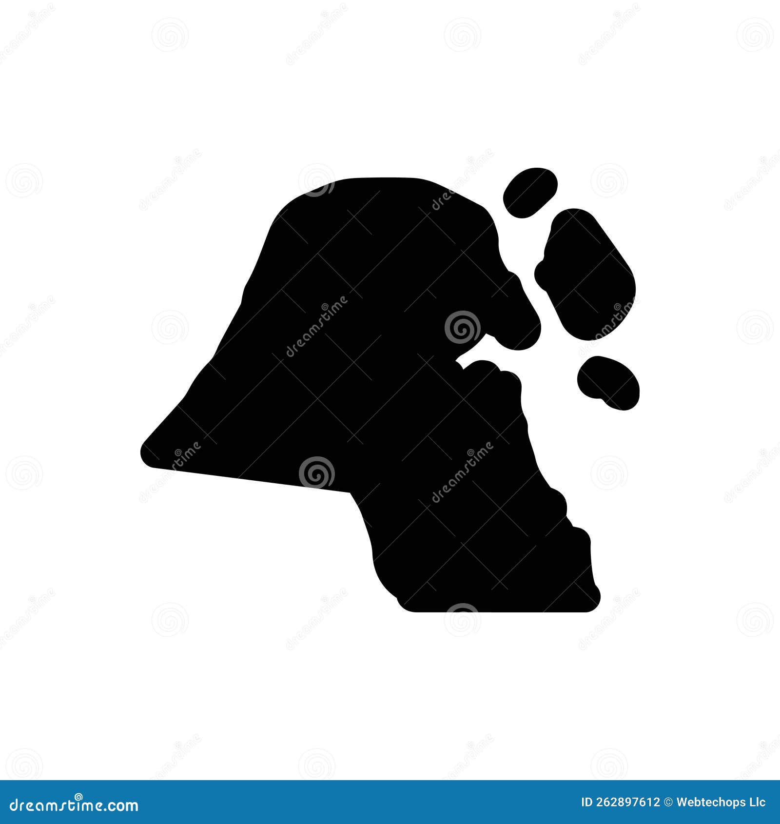 Black Solid Icon for Kuwait, Map and Location Stock Vector ...