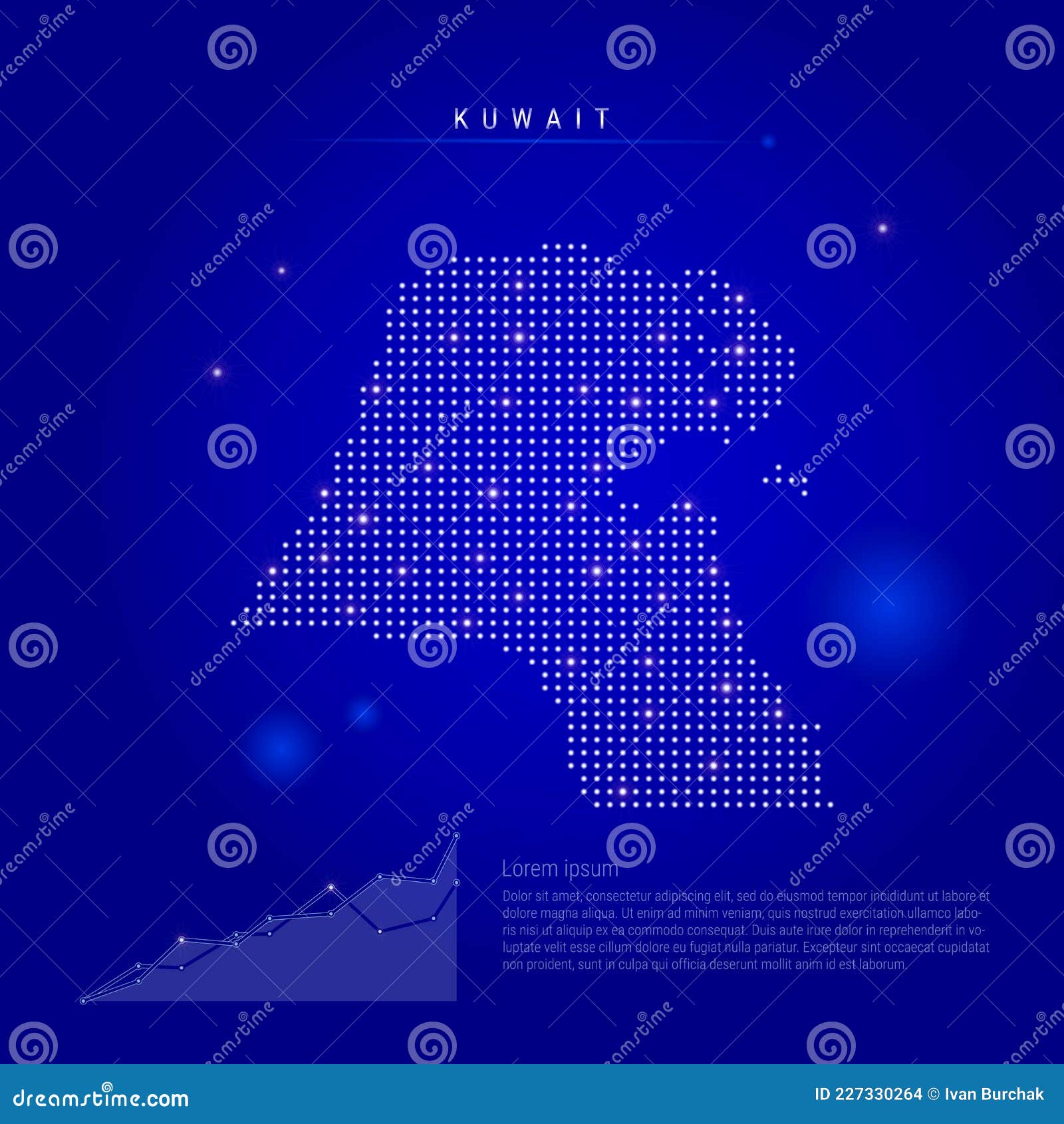 Pixel Map Of Kuwait. Vector Dotted Map Of Kuwait Isolated On White ...