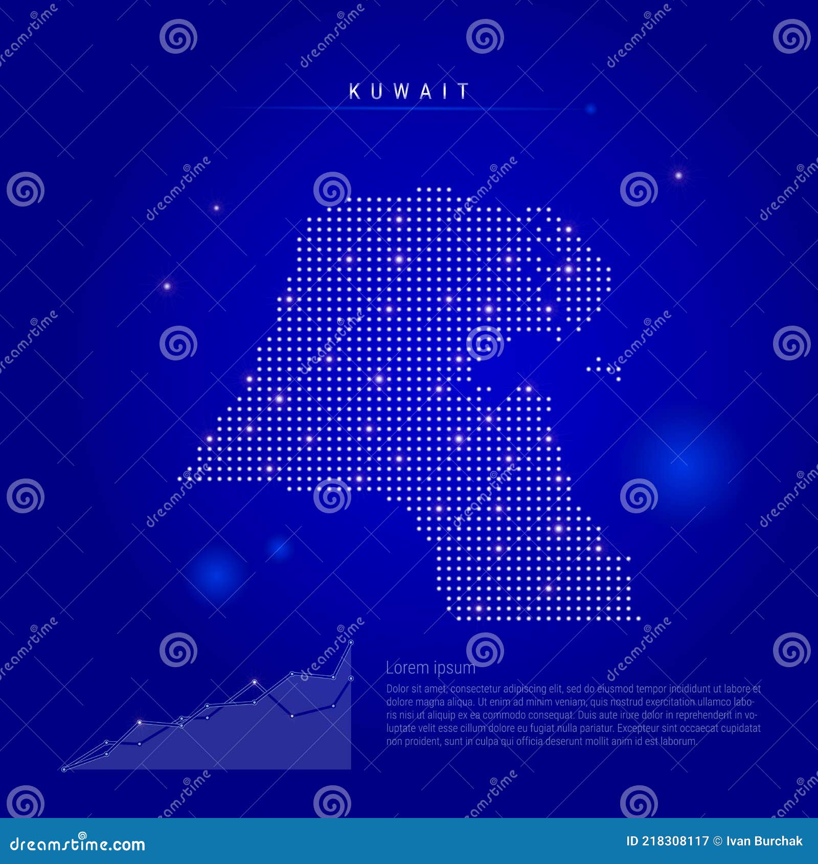 Pixel Map Of Kuwait. Vector Dotted Map Of Kuwait Isolated On White ...