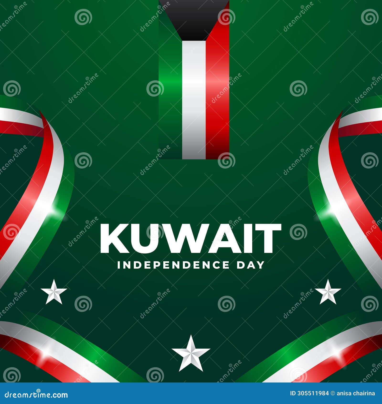 Kuwait Independence Day Design Illustration Collection Stock Vector ...