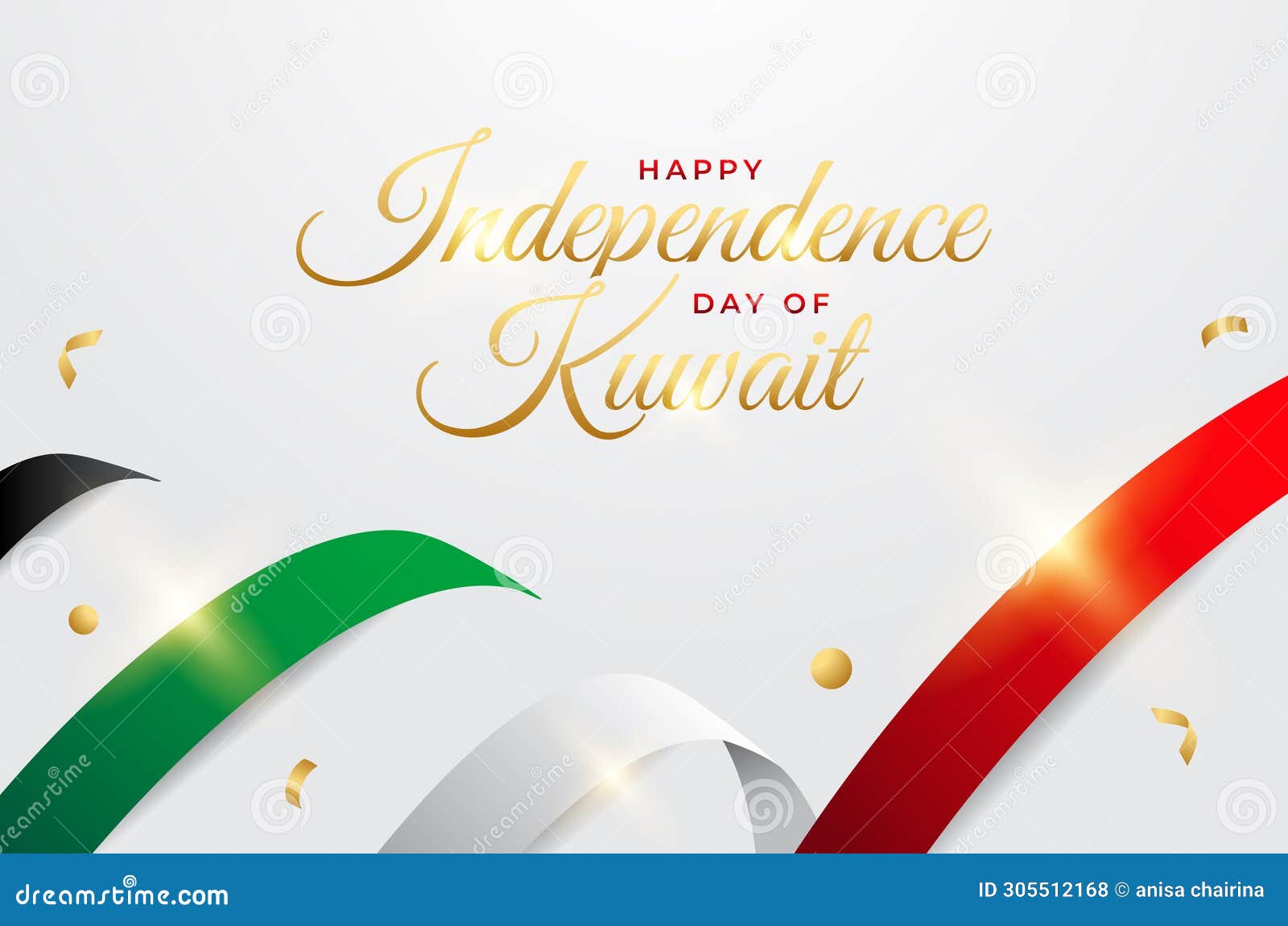 Kuwait Independence Day Design Illustration Collection Stock Vector ...