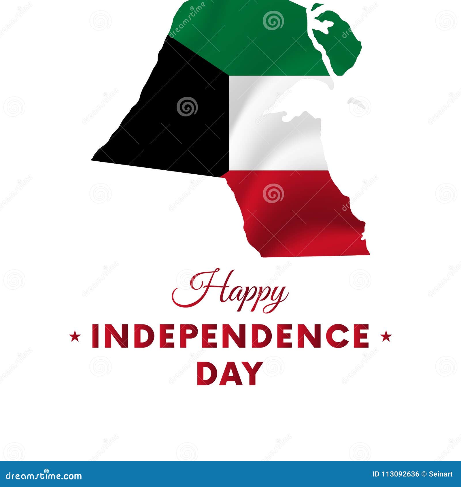 Kuwait Independence Day. Kuwait Map. Vector Illustration. Stock ...