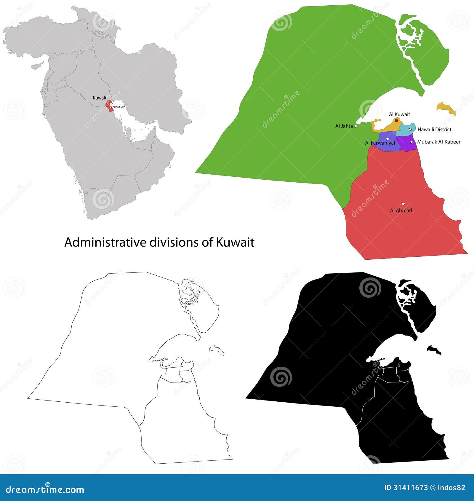 Kuwait-Karte vektor abbildung. Illustration von form - 31411673