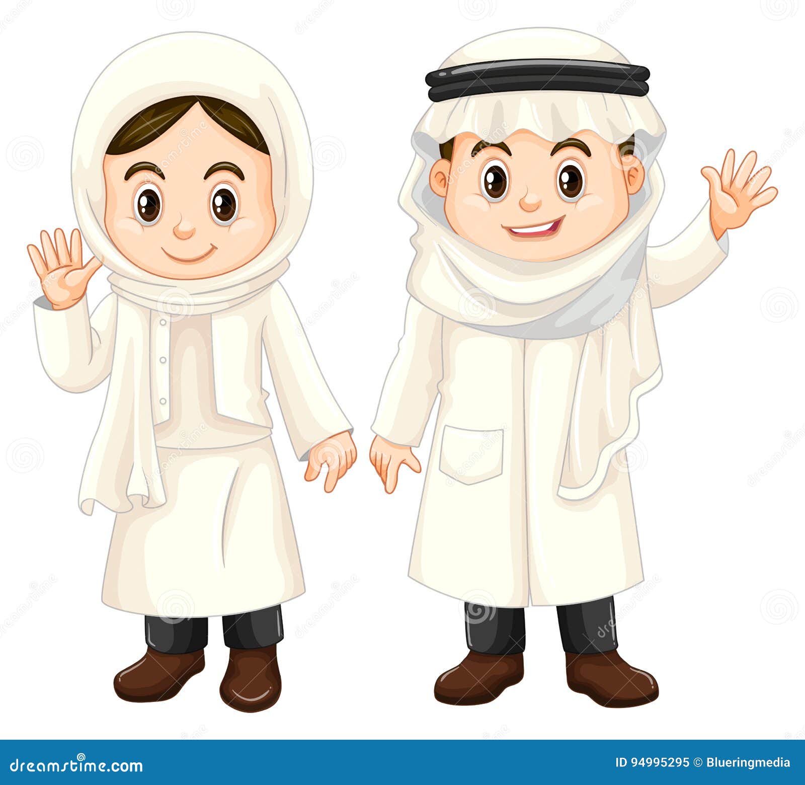 Kuwait Kids in White Costume Stock Vector - Illustration of character ...