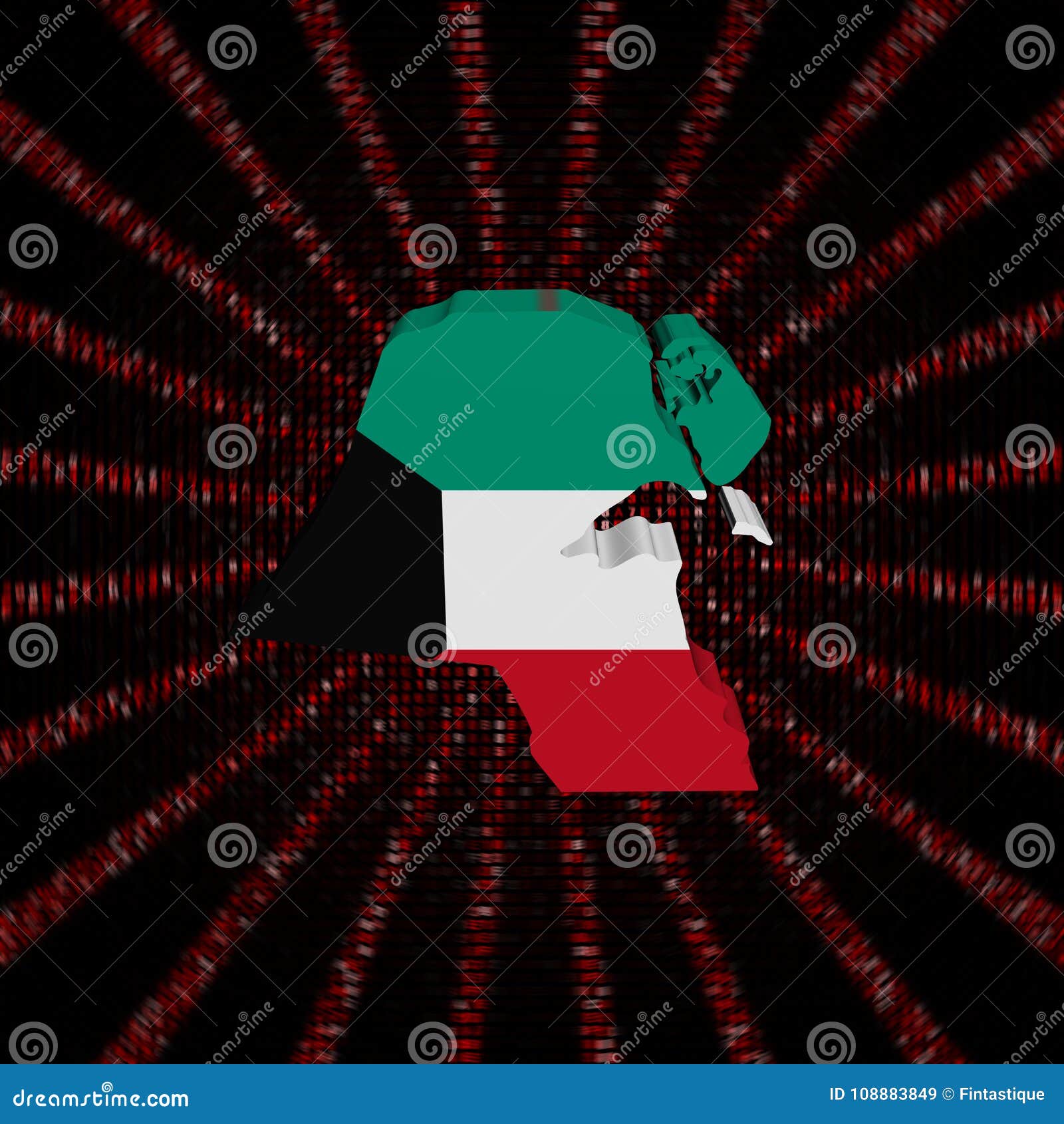 Kuwait Map Flag on Red Hex Code Burst Illustration Stock Illustration ...
