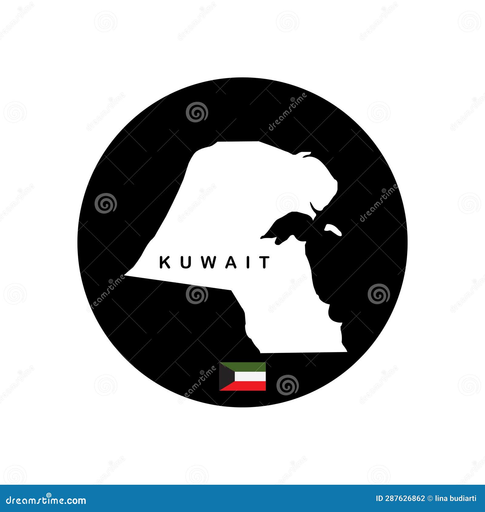 KUWAIT map icon stock vector. Illustration of line, poly - 287626862