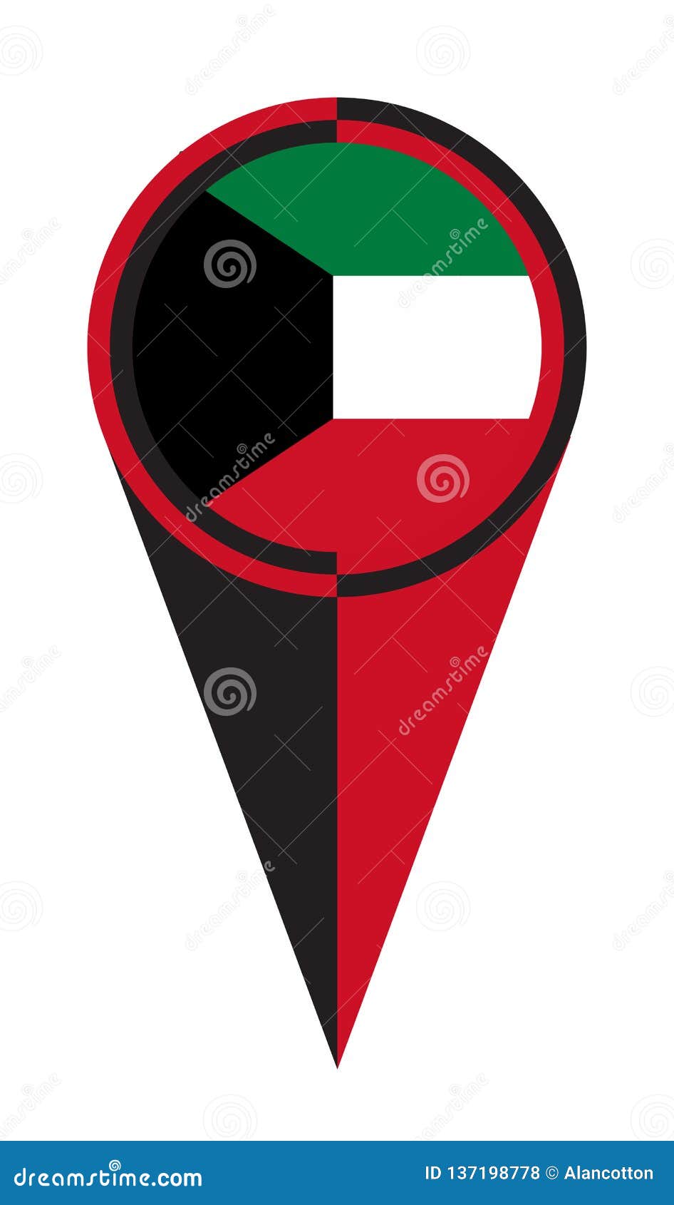 Kuwait Map Pointer Location Flag Stock Vector - Illustration of artwork ...