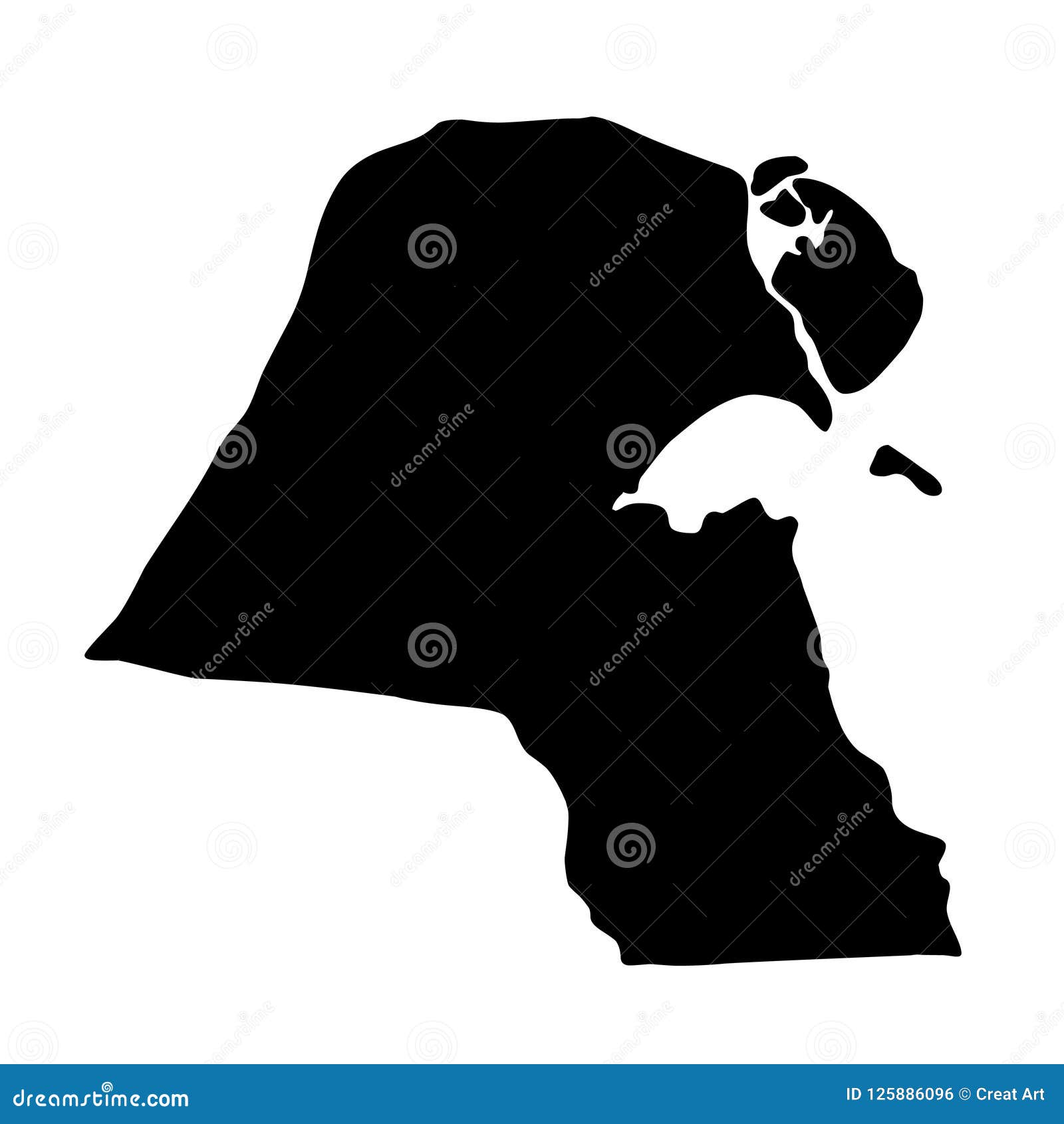 Kuwait Map Silhouette Vector IllustrationKuwait. Stock Vector ...
