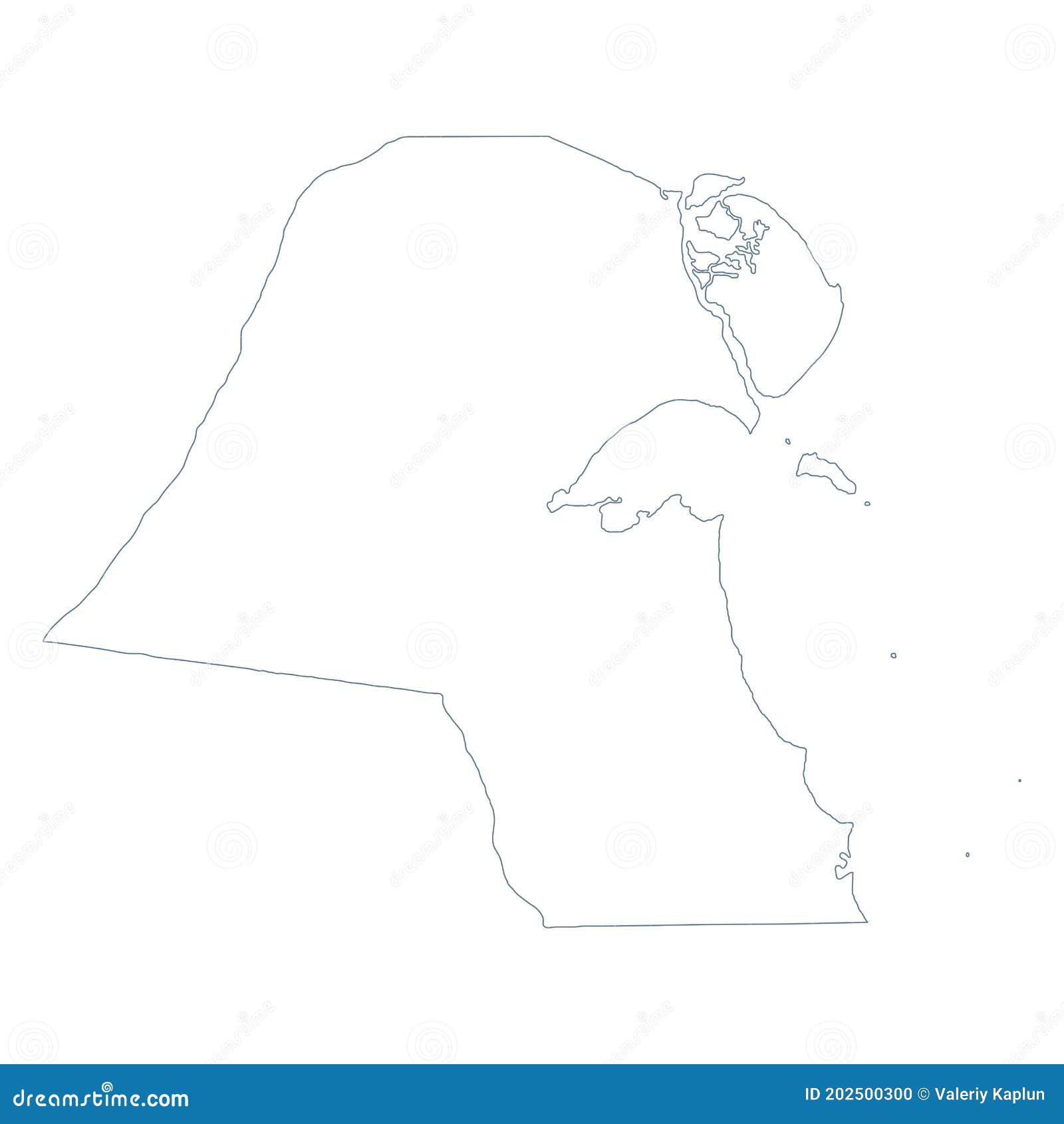 Kuwait Map - Vector Contour Illustration Stock Illustration ...