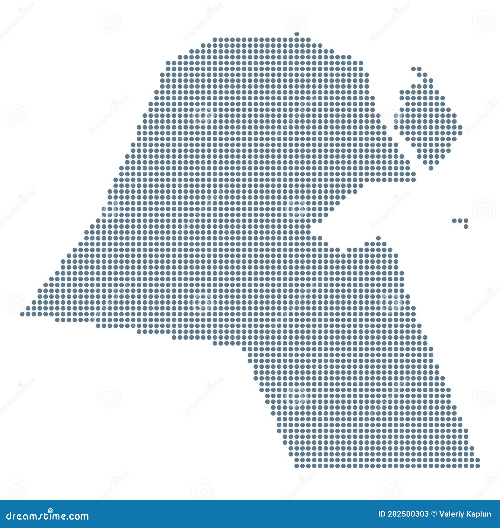 Kuwait Map - Vector Pixel Solid Contour Stock Image - Image of ...