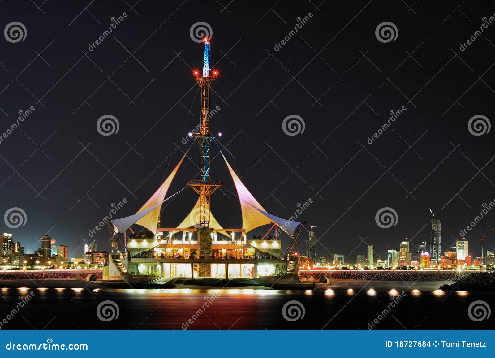 Kuwait: Marina Waves stock photo. Image of arabic, lighting - 18727684