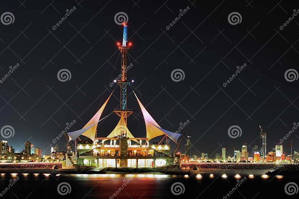 Kuwait: Marina Waves stock photo. Image of arabic, lighting - 18727684