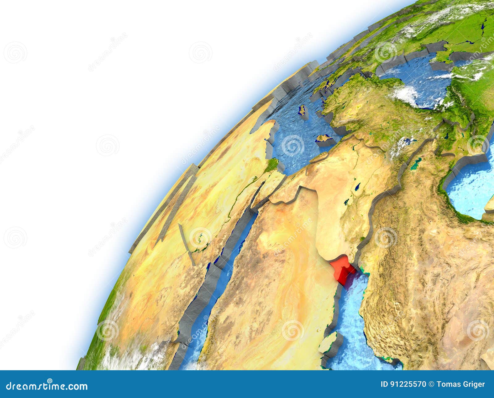 Kuwait on Model of Planet Earth Stock Illustration - Illustration of ...