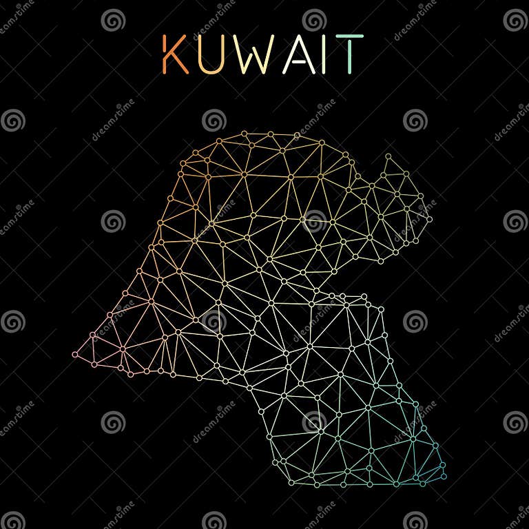 Kuwait network map. stock vector. Illustration of connection - 92820634