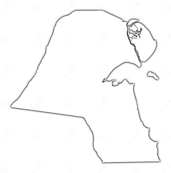 Kuwait outline map stock illustration. Illustration of graphics - 4379082