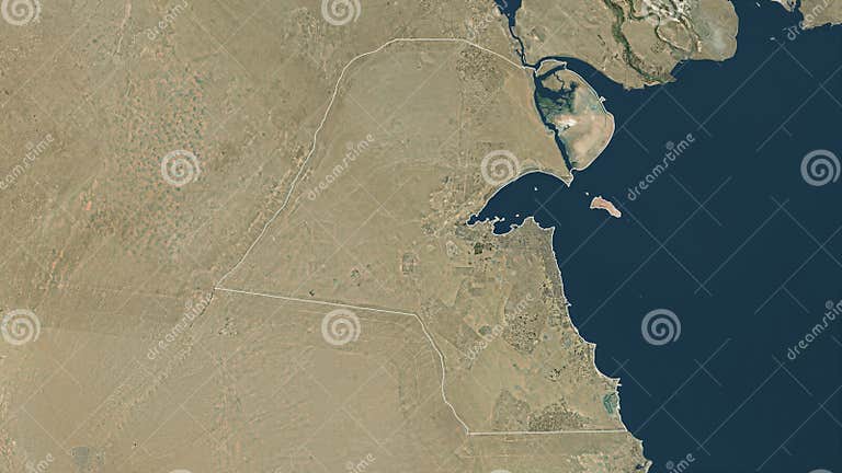 Kuwait Outlined. High-res Satellite Stock Illustration - Illustration ...