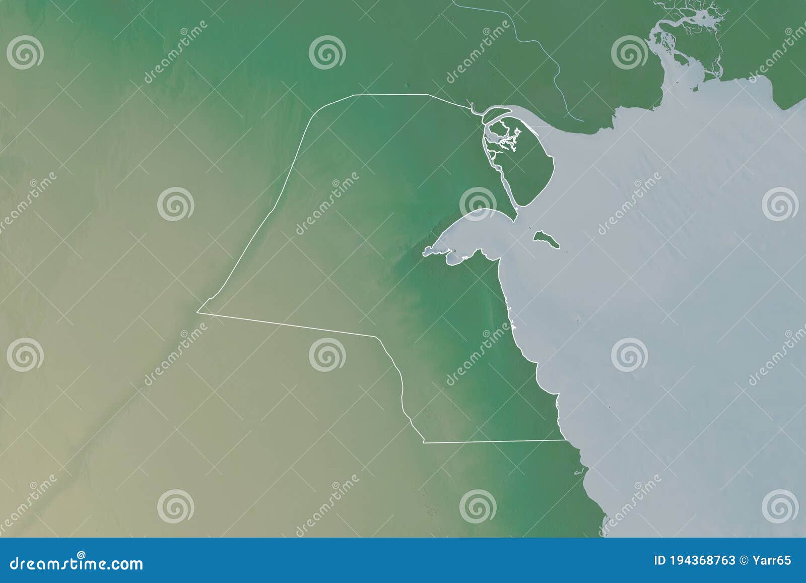 Kuwait outlined. Relief stock illustration. Illustration of earth ...