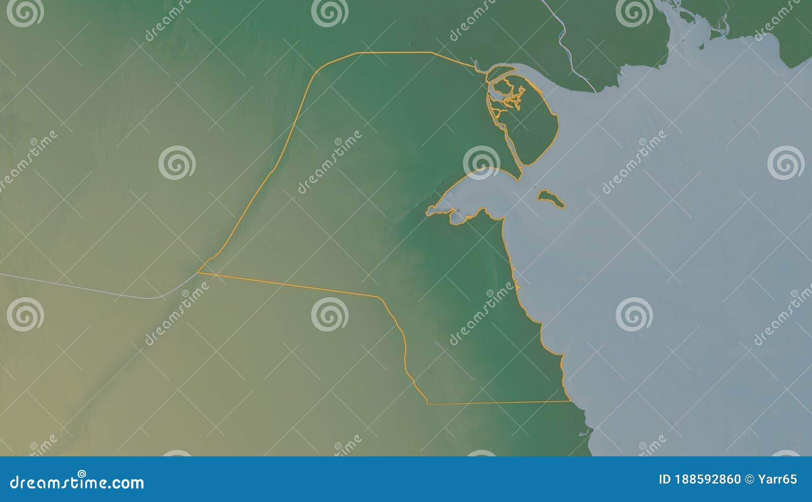 Kuwait - overview. Relief stock illustration. Illustration of science ...