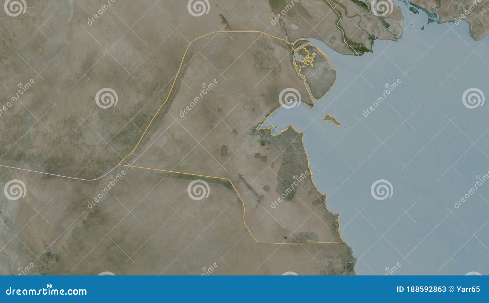 Kuwait - Overview. Satellite Stock Illustration - Illustration of ...