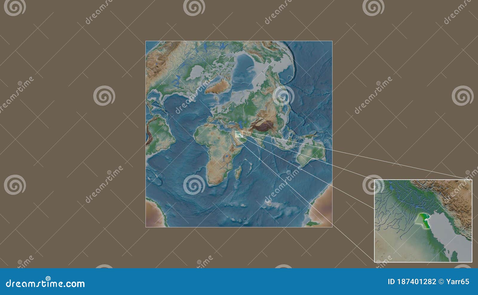 Kuwait - Physical. Area Extracted Stock Illustration - Illustration of ...