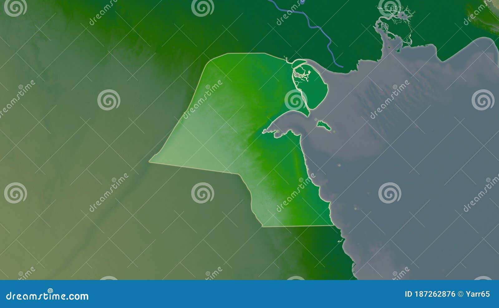 Kuwait - Physical. Composition Stock Illustration - Illustration of ...