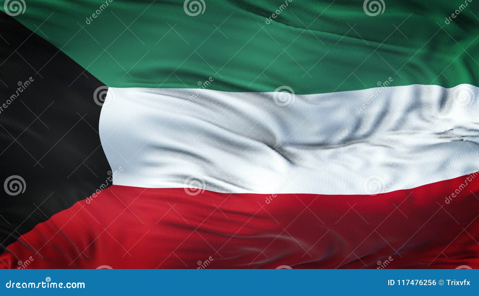 KUWAIT Realistic Waving Flag Background Stock Illustration ...