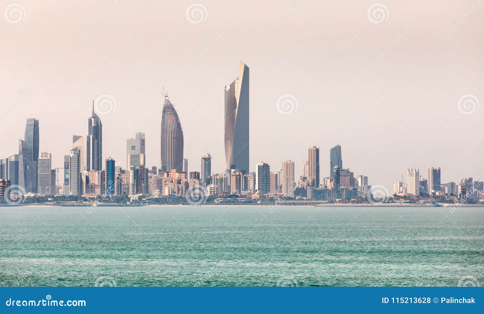 Kuwait`s Coastline and Skyline Editorial Stock Photo - Image of estate ...
