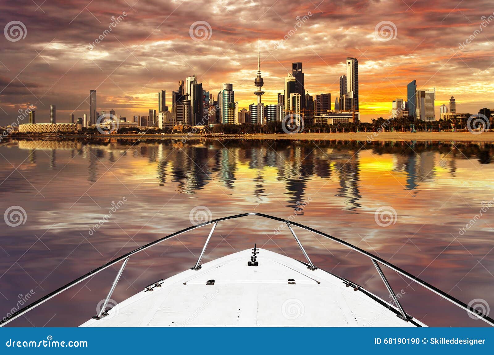 Kuwait Skyline stock photo. Image of scene, liberation - 68190190