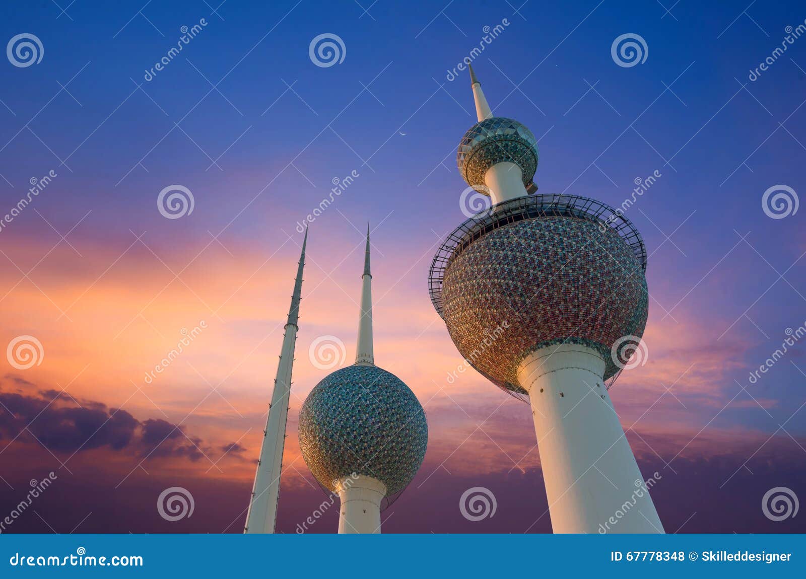 Kuwait Tower stock photo. Image of vertical, gulf, sphere - 67778348