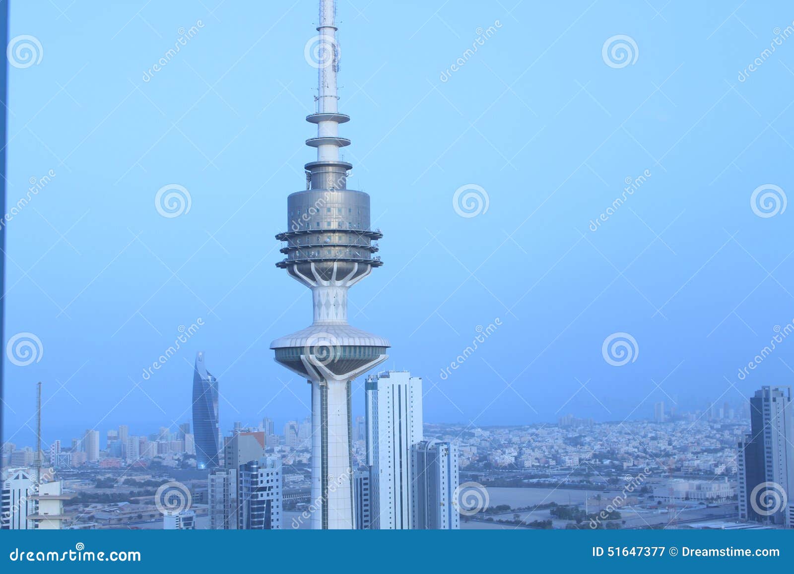 Kuwait Tower stock image. Image of tower, view, rare - 51647377