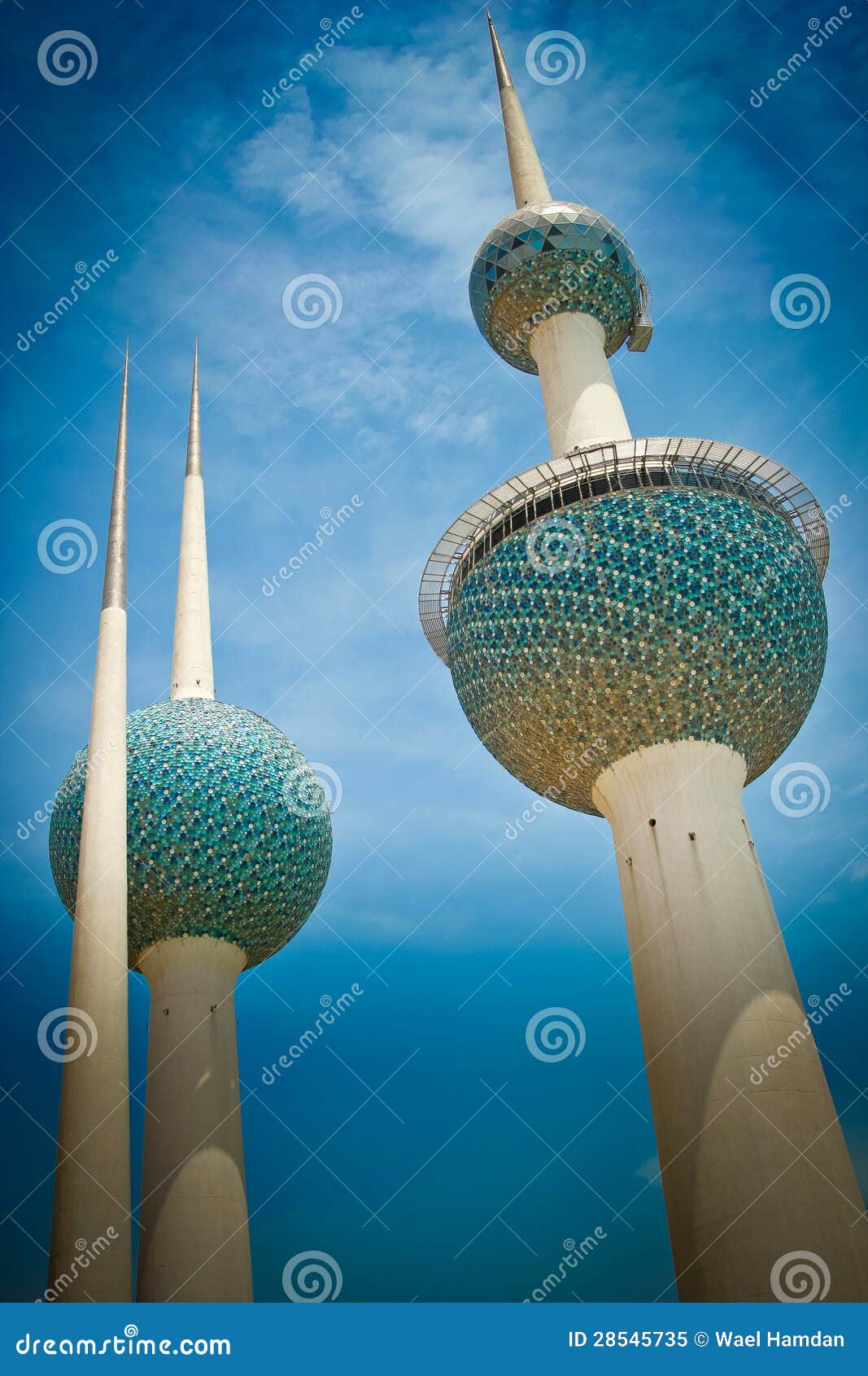Kuwait Towers stock image. Image of arab, cloudy, landmark - 28545735