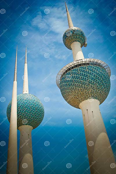 Kuwait Towers stock image. Image of arab, cloudy, landmark - 28545735