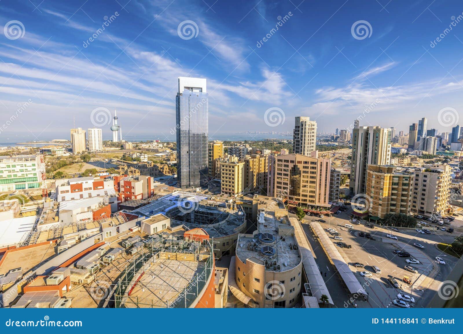 Kuwait Towers stock image. Image of arabian, panorama - 144116841