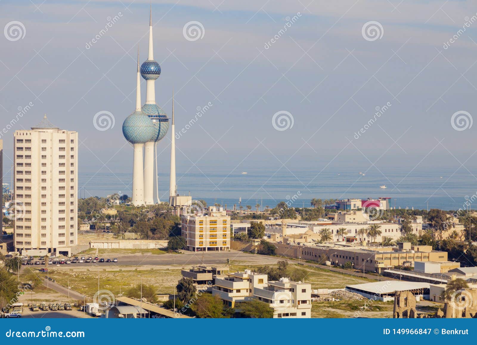 Kuwait Towers stock image. Image of kuwait, skyline - 149966847