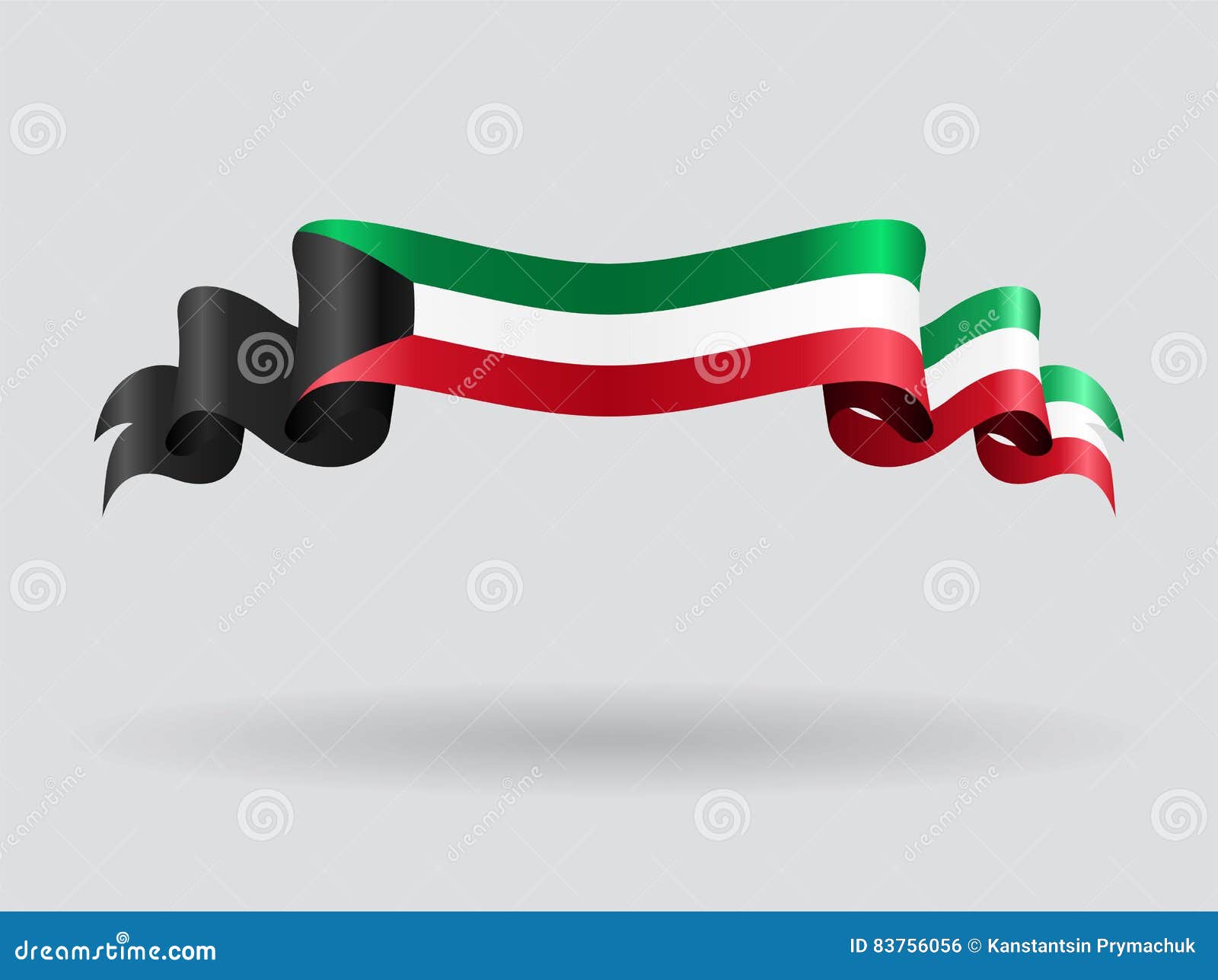Kuwait Wavy Flag. Vector Illustration. Stock Vector - Illustration of ...