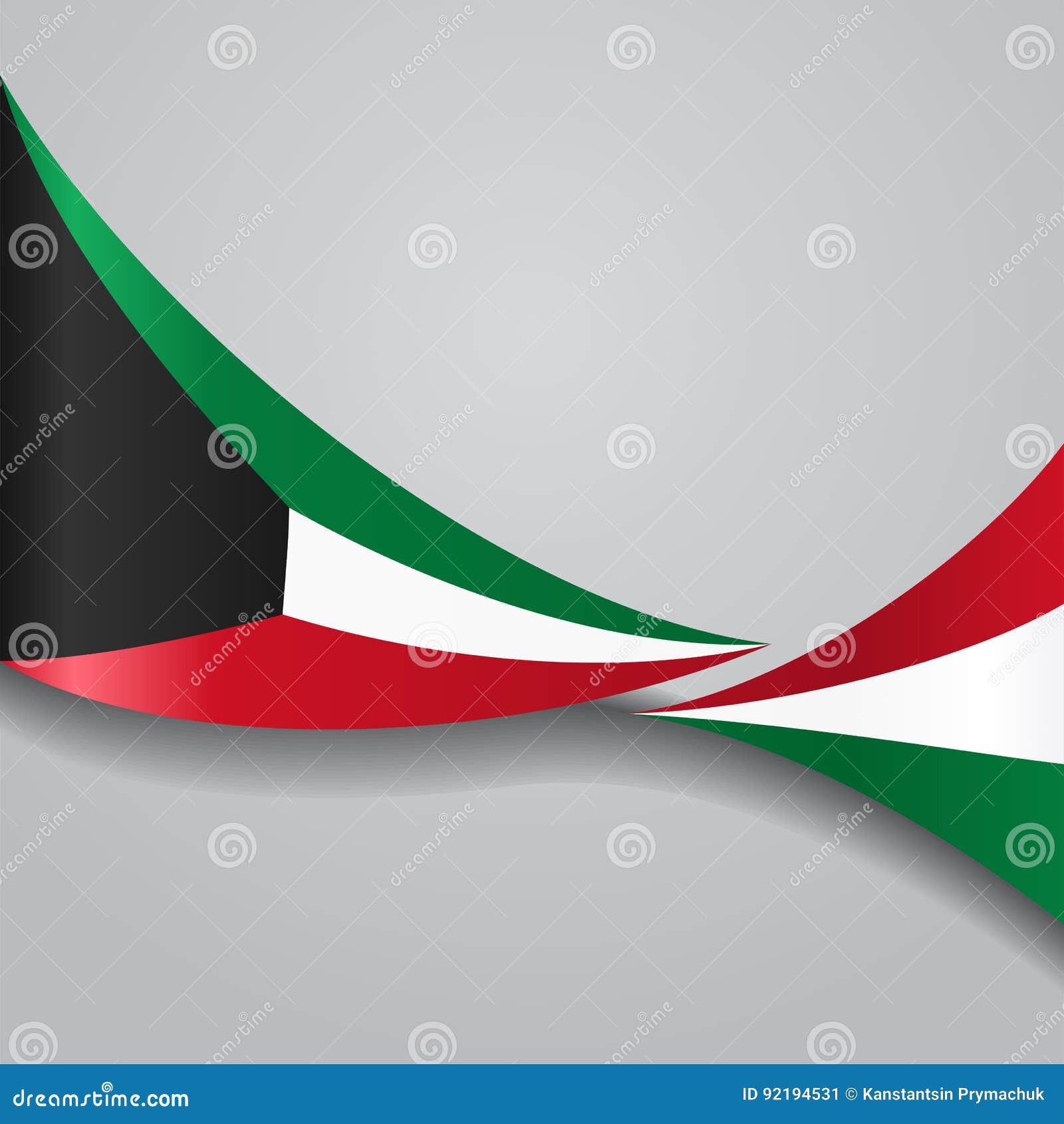 Kuwait Wavy Flag. Vector Illustration. Stock Vector - Illustration of ...
