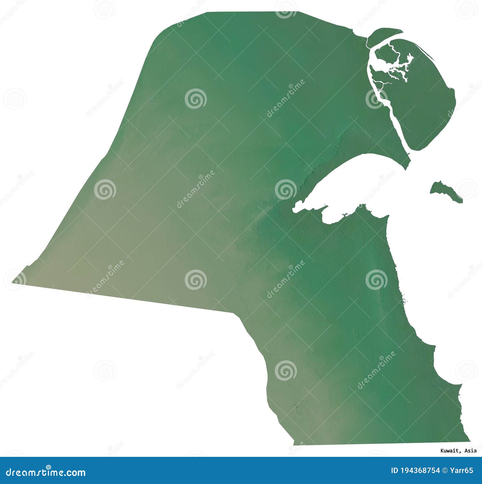 Kuwait on white. Relief stock illustration. Illustration of land ...