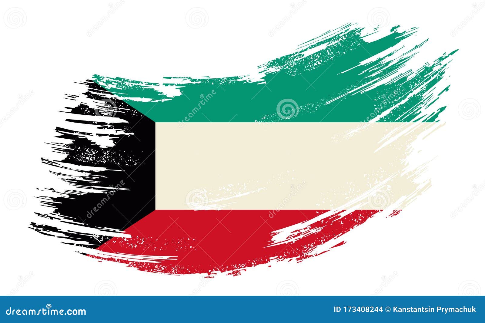 Kuwaiti Flag Heart-shaped Hand Drawn Logo. Vector Illustration ...