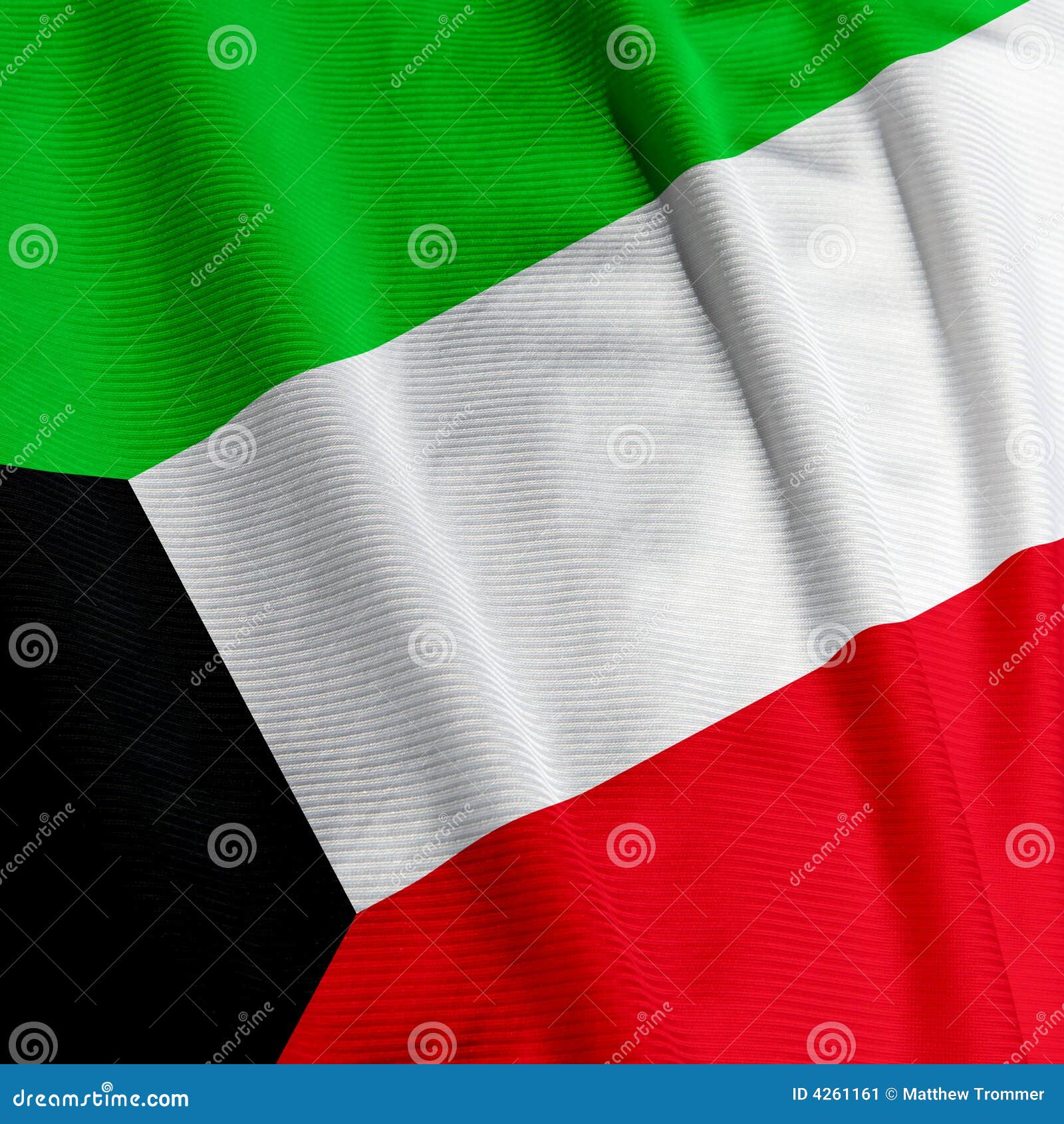 Kuwaiti Flag Closeup stock image. Image of asian, textile - 4261161