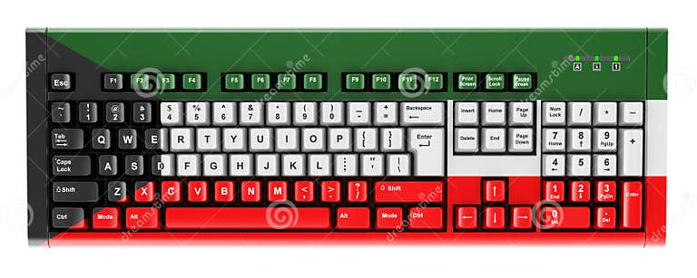 Kuwaiti Flag Painted on Computer Keyboard. 3D Rendering Stock ...
