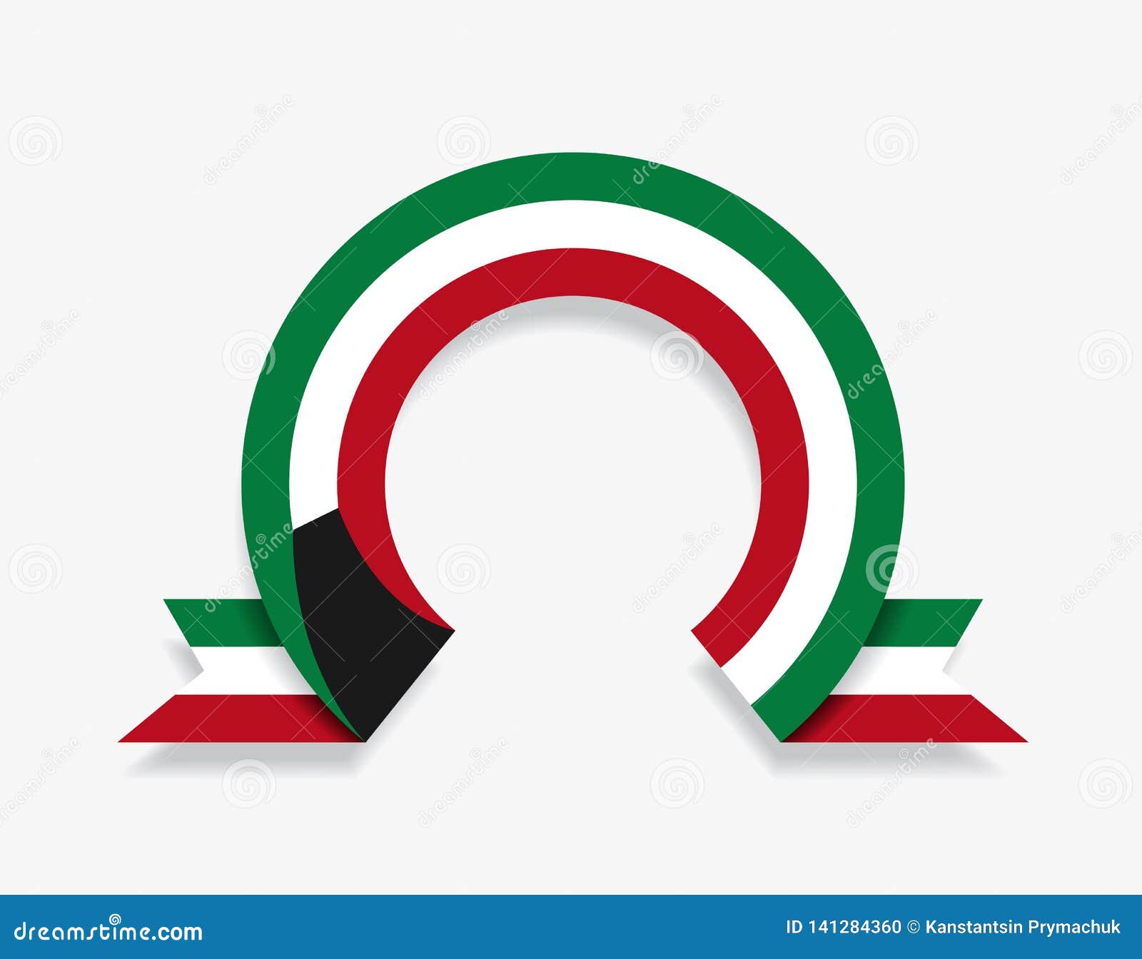 Kuwaiti Flag Rounded Abstract Background. Vector Illustration. Stock ...