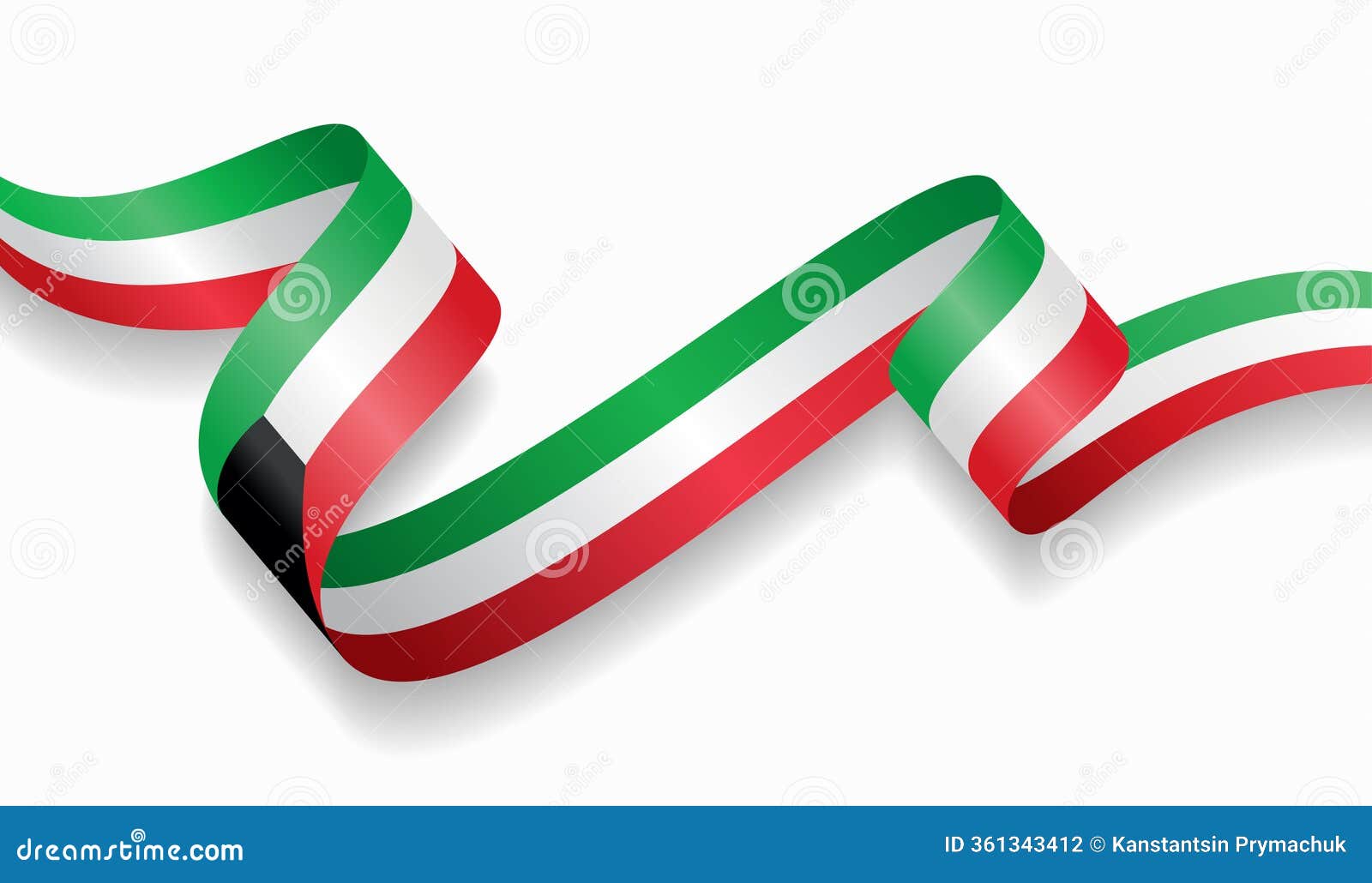 Kuwaiti Flag Heart-shaped Hand Drawn Logo. Vector Illustration ...